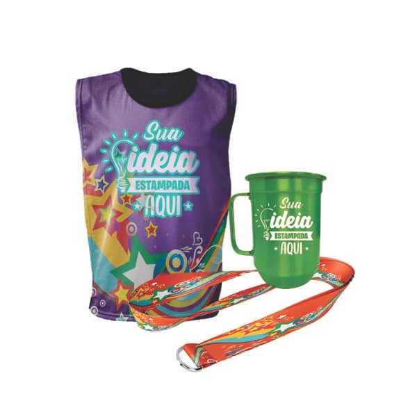 Kit Carnaval Abada e Caneca Personalizado | Ninja Brindes