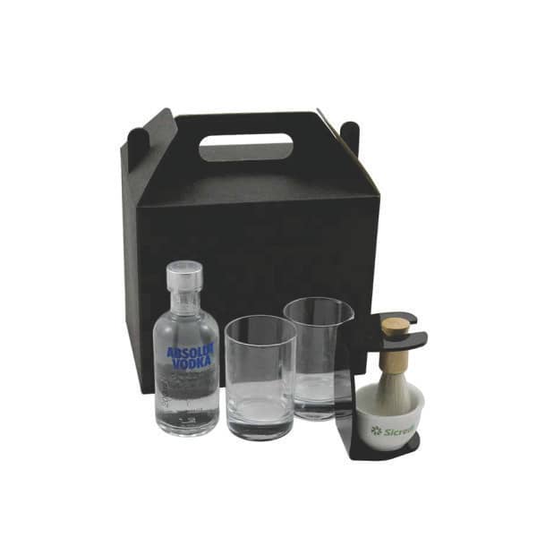 Kit Vodka Absolut 200ML com 2 Copos | Ninja Brindes